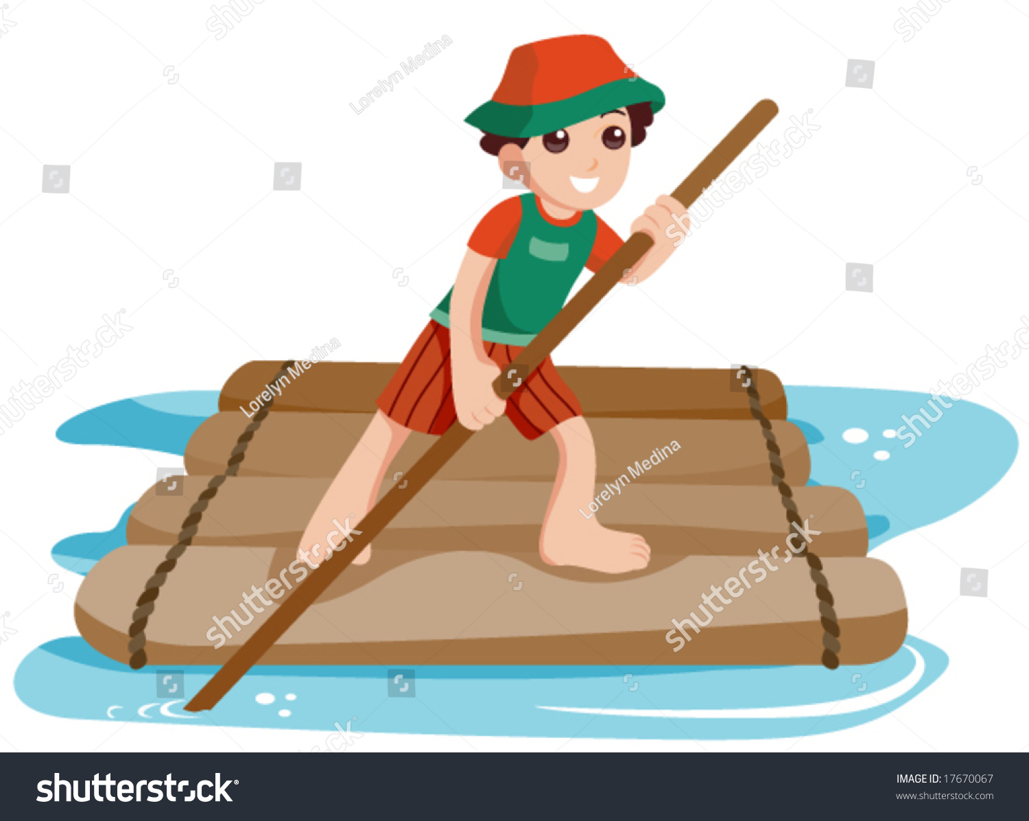 Boy On Raft Vector: เวกเตอร์สต็อก (ปลอดค่าลิขสิทธิ์) 17670067 ...