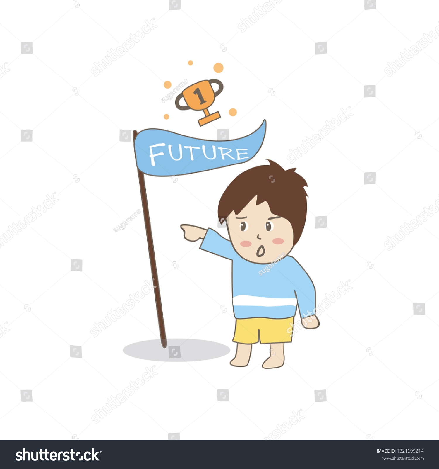 Boy Plan Future Cartoon Vector Stock Vector (Royalty Free) 1321699214 ...
