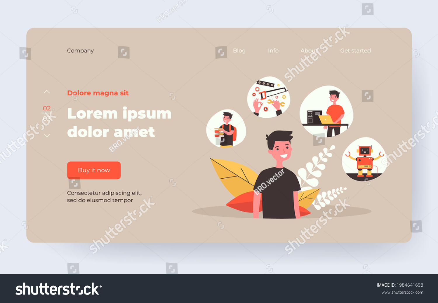 Boy Planning Steps Robot Creation Studying Stock Vector (Royalty Free ...
