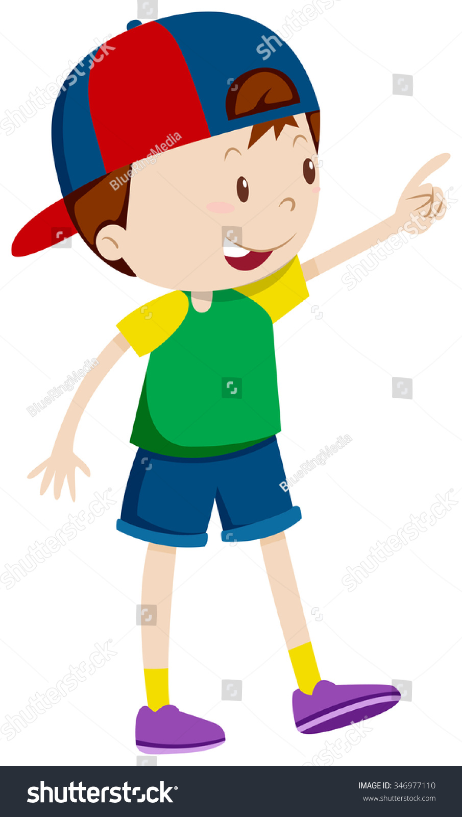 Boy Pointing Something Illustration Stock Vector (Royalty Free) 346977110