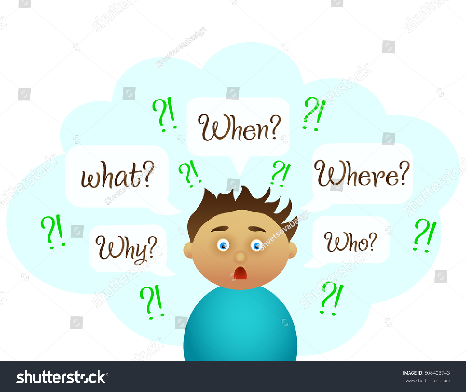 Boy Question Kind Study Vector Illustration Stock Vector (Royalty Free ...
