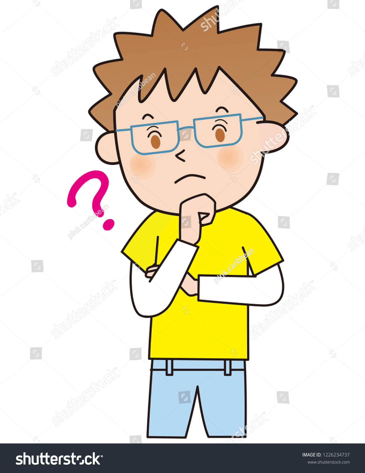 Boy Questioning Be Troubled Stock Vector (Royalty Free) 1226234737