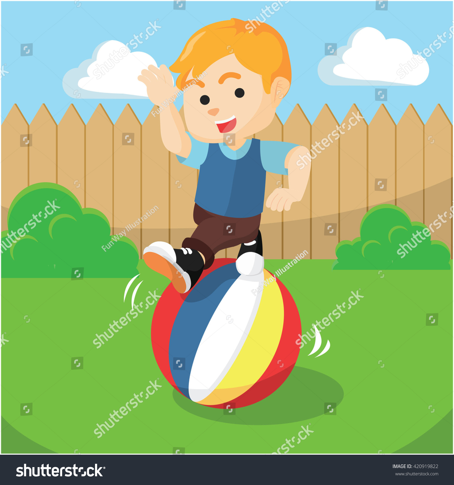 Boy Rolling Ball Stock Vector (Royalty Free) 420919822 | Shutterstock