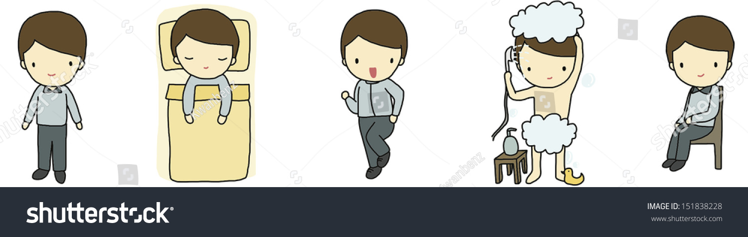 Boys Daily Activities Stock Vector (Royalty Free) 151838228