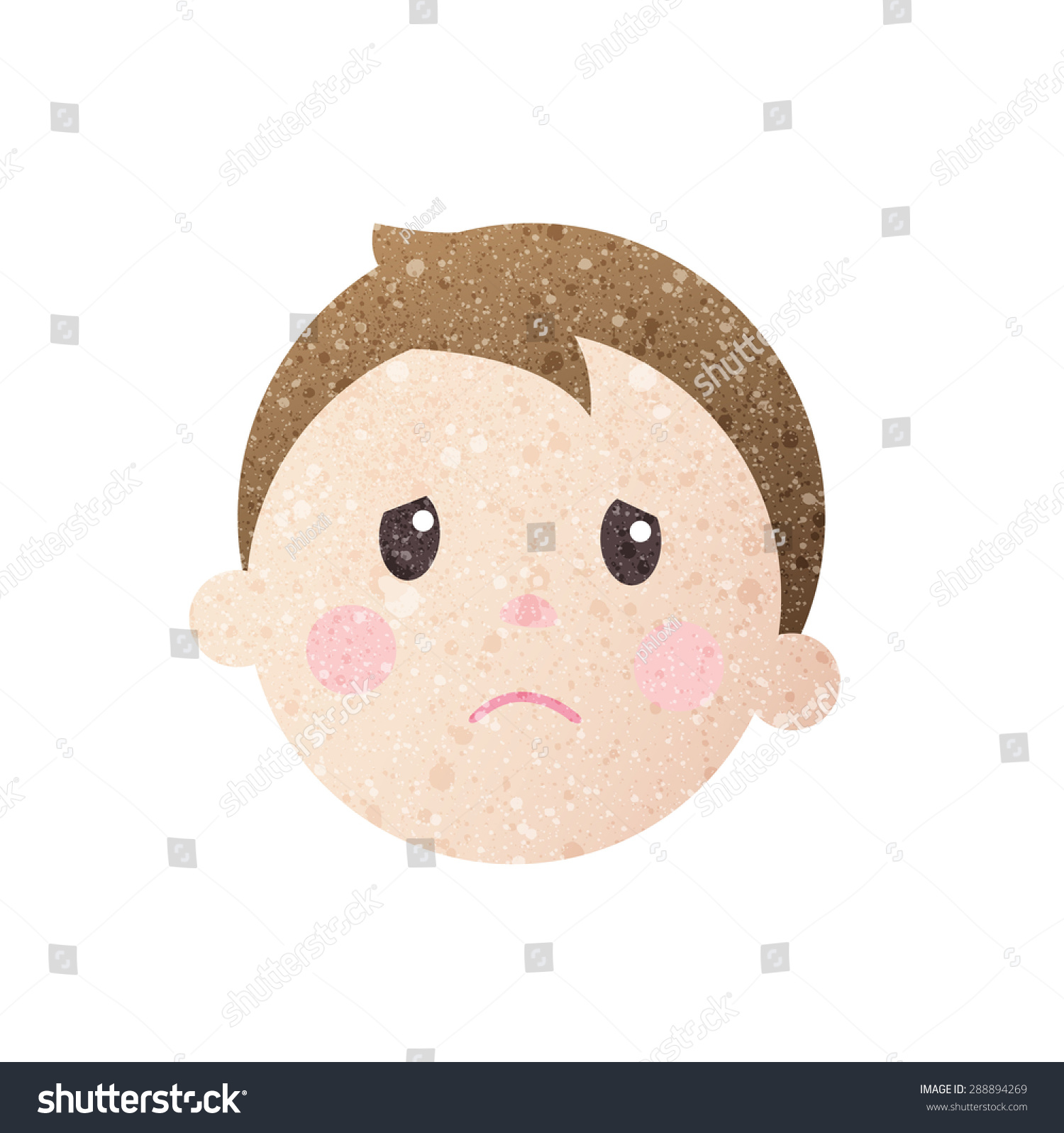 Boy Sad Face Beautiful Texture Stock Vector (Royalty Free) 288894269 ...