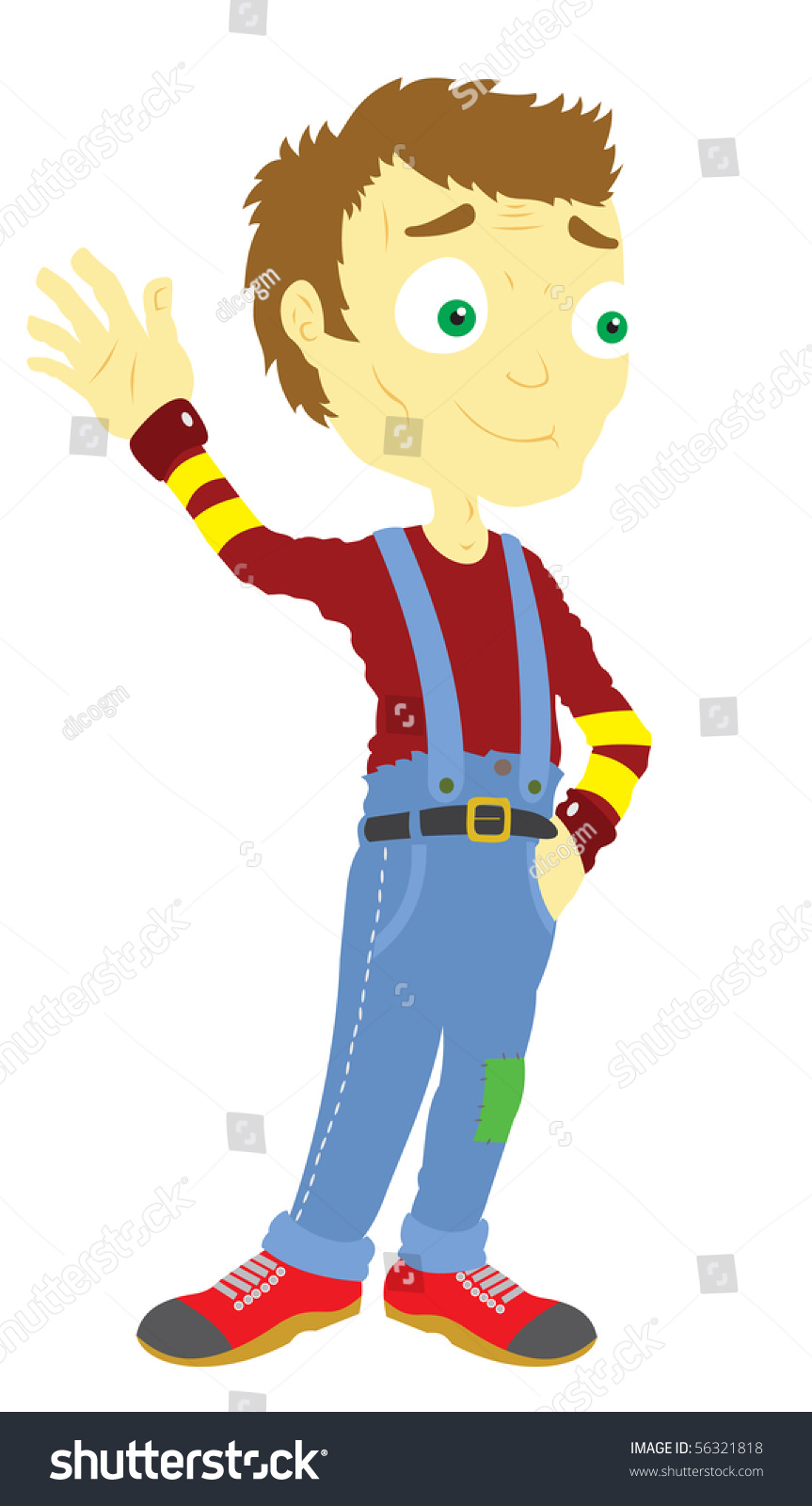 Boy Saying Hello Cartoon Stock Vector 56321818 - Shutterstock