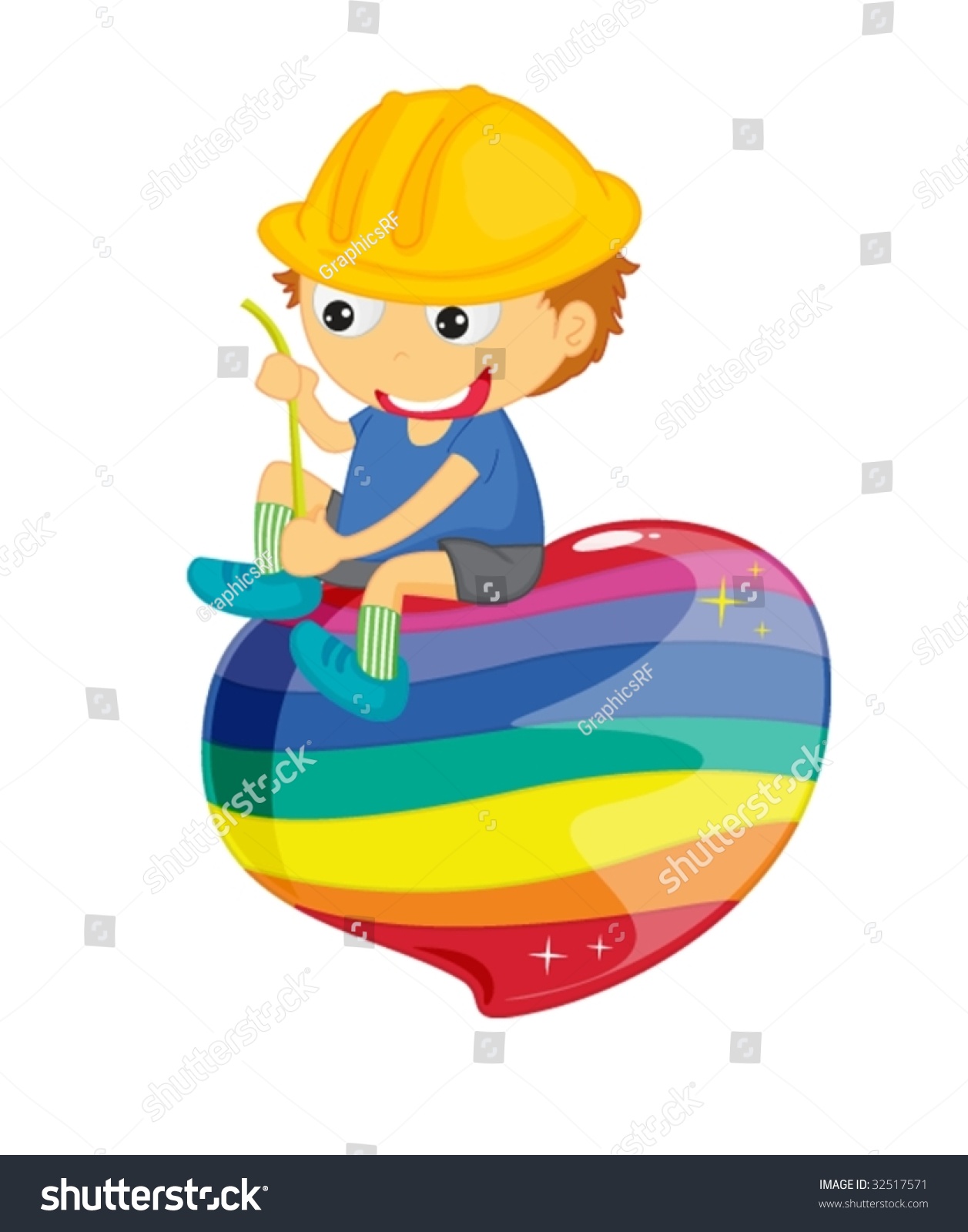 Boy Sitting On Colourful Splodge String Stock Vector (Royalty Free ...