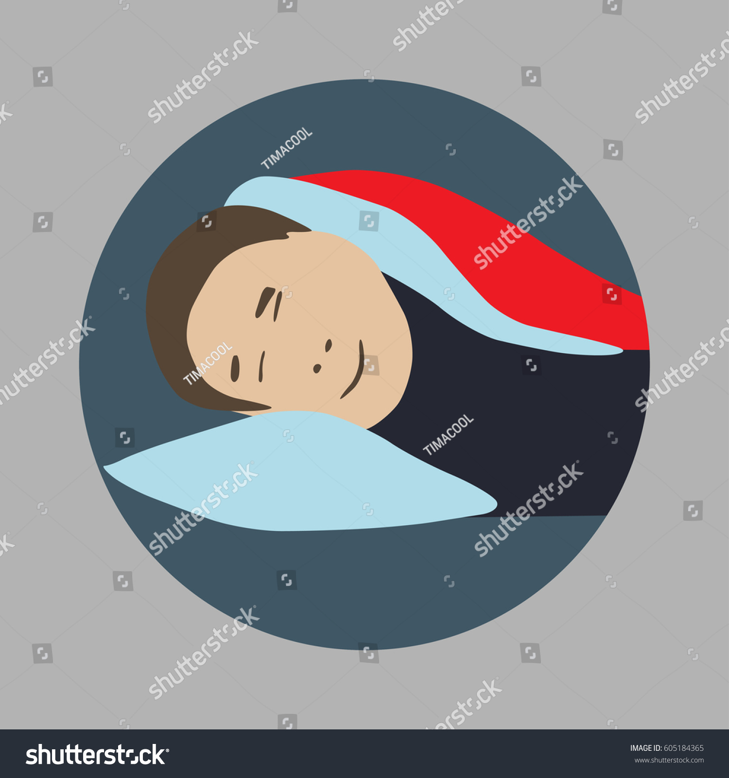 Boy Sleep Vector Illustrationflat Design Stock Vector (Royalty Free ...