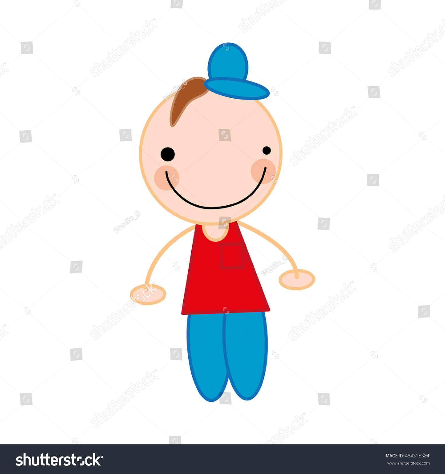 Boy Smiling Cartoon Stock Vector (Royalty Free) 484315384 | Shutterstock