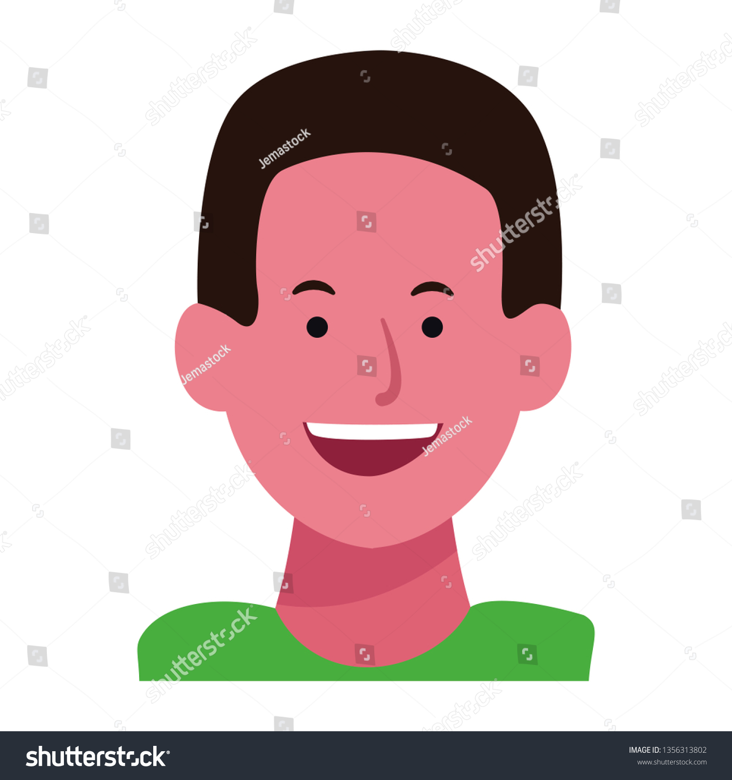 Boy Smiling Face Cartoon Stock Vector (Royalty Free) 1356313802 ...