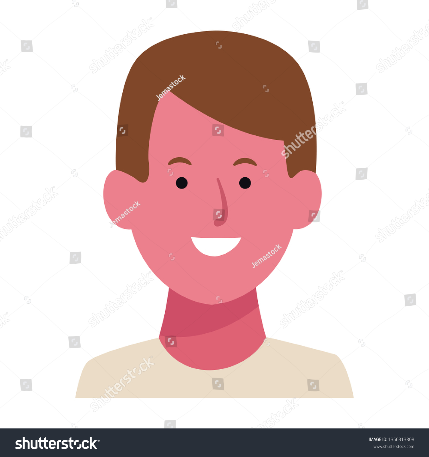 Boy Smiling Face Cartoon: เวกเตอร์สต็อก (ปลอดค่าลิขสิทธิ์) 1356313808 ...