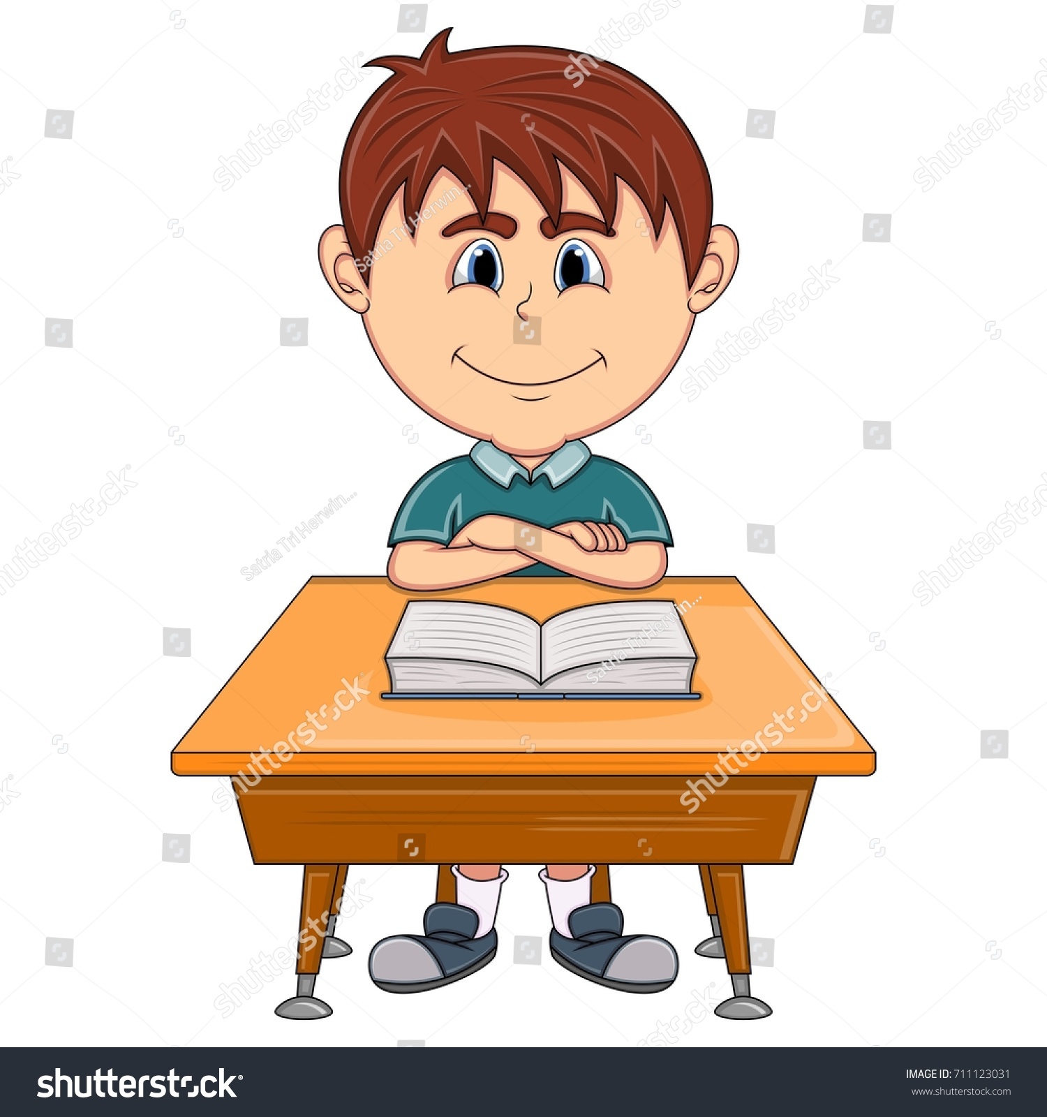 Boy Studying School Table Cartoon Vector: Vector có sẵn (miễn phí bản ...