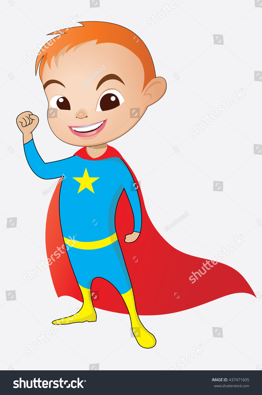 Boy Super Hero Blue Suite Stock Vector (Royalty Free) 437471605