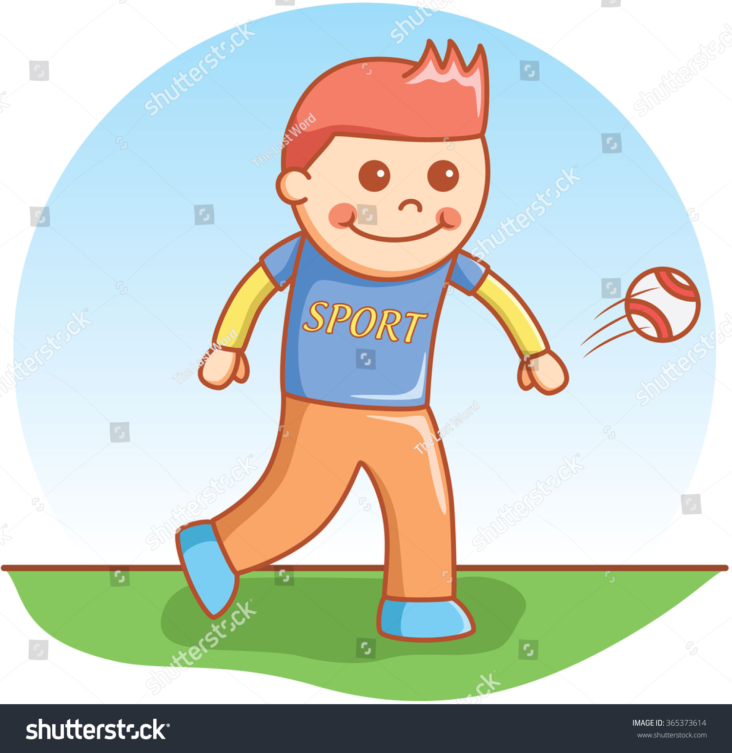 Boy Throwing Ball Doodle Cartoon Stock Vector (Royalty Free) 365373614 ...