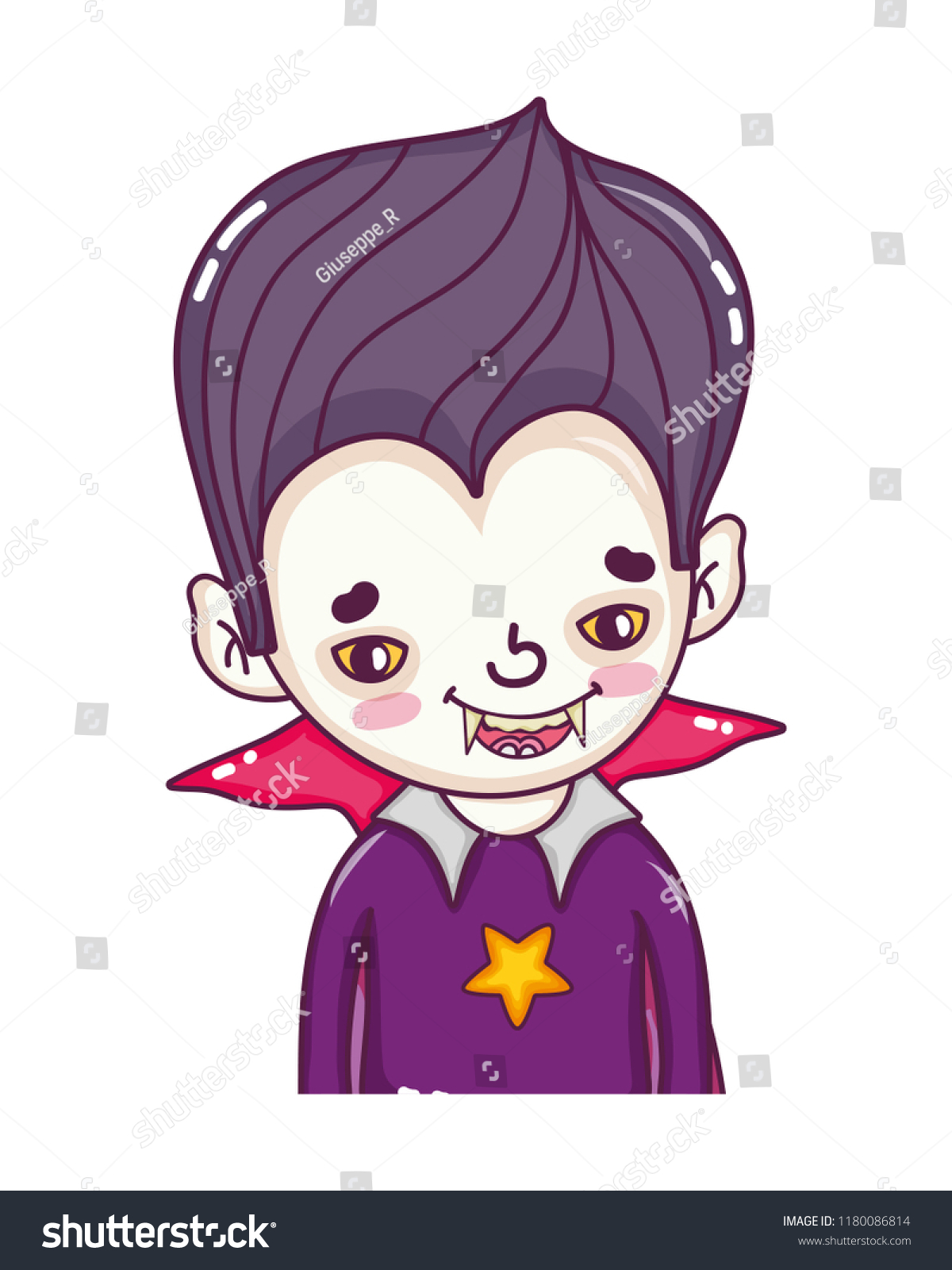 Boy Vampire Teeth Gothic Suit Stock Vector (Royalty Free) 1180086814 ...