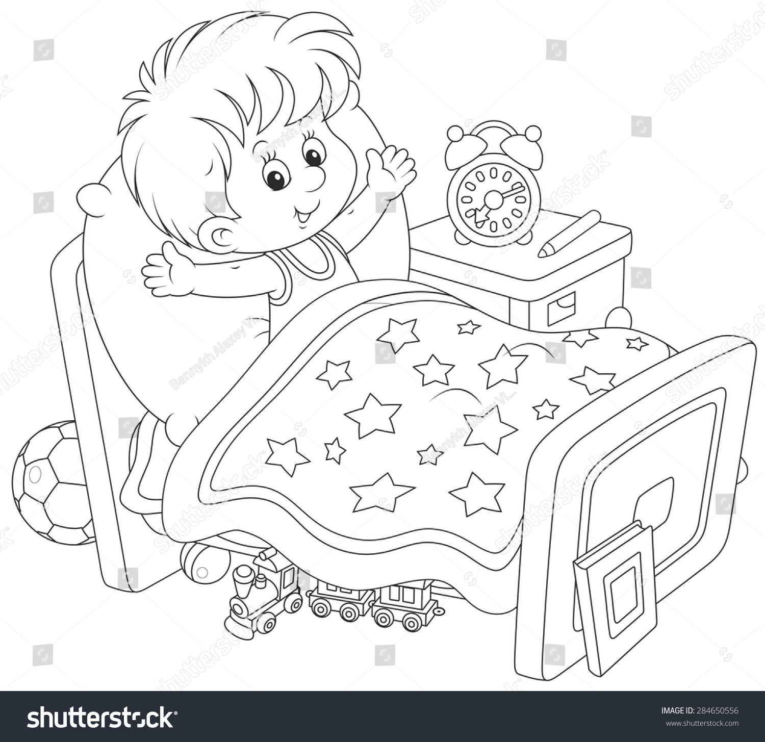 Boy Waking Stock Vector (Royalty Free) 284650556