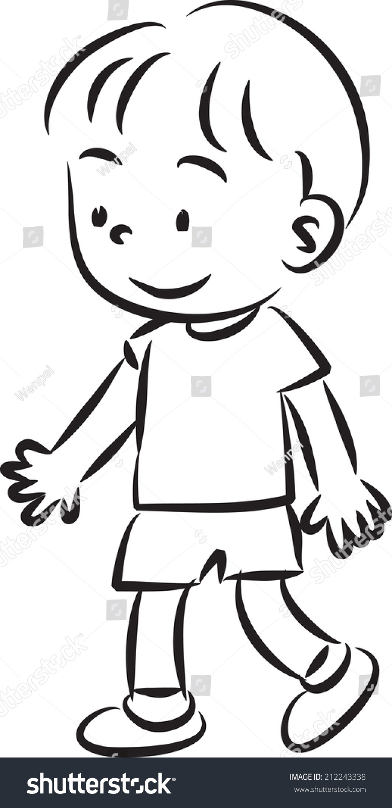 Boy Walking Stock Vector (Royalty Free) 212243338 | Shutterstock