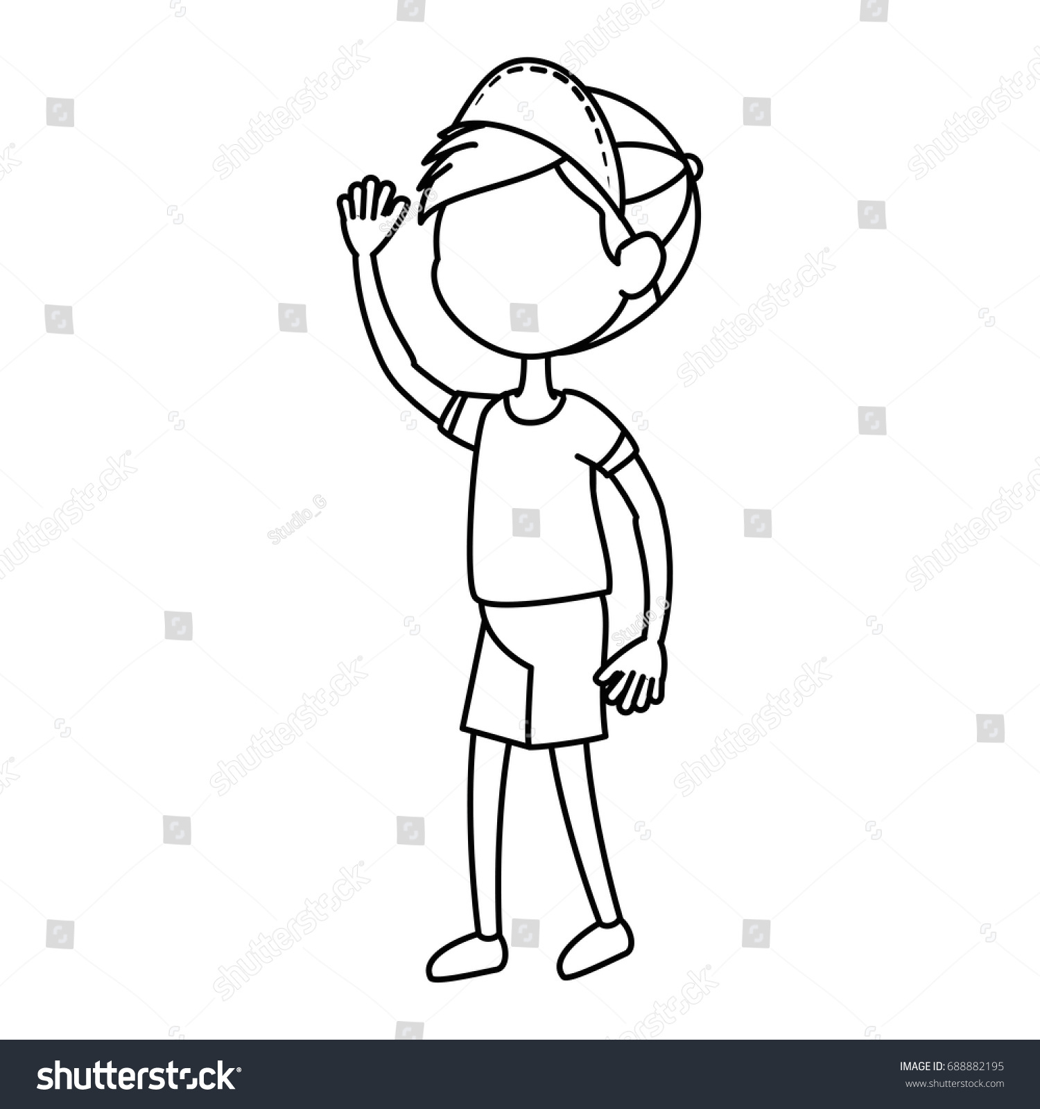 Boy Wearing Cap Icon Stock Vector (Royalty Free) 688882195