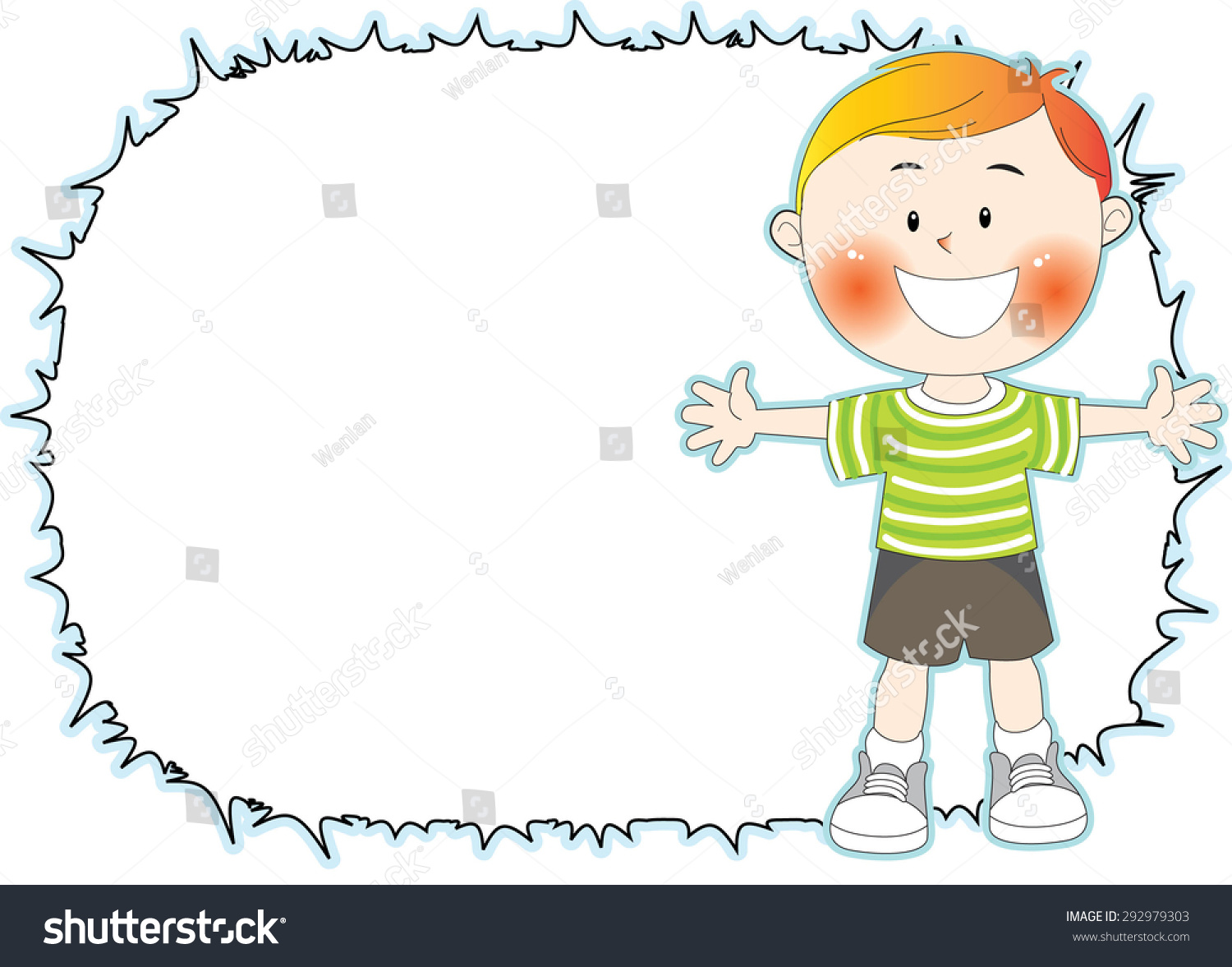 Boy Blank Border Stock Vector (Royalty Free) 292979303