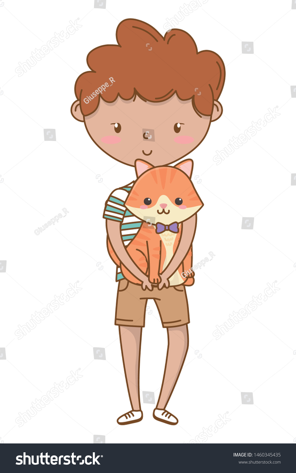 Boy Cat Cartoon Design Stock Vector (Royalty Free) 1460345435
