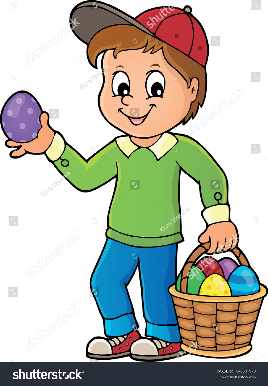 Boy Easter Eggs Theme Image 1 Stock Vector (Royalty Free) 1646331970 ...