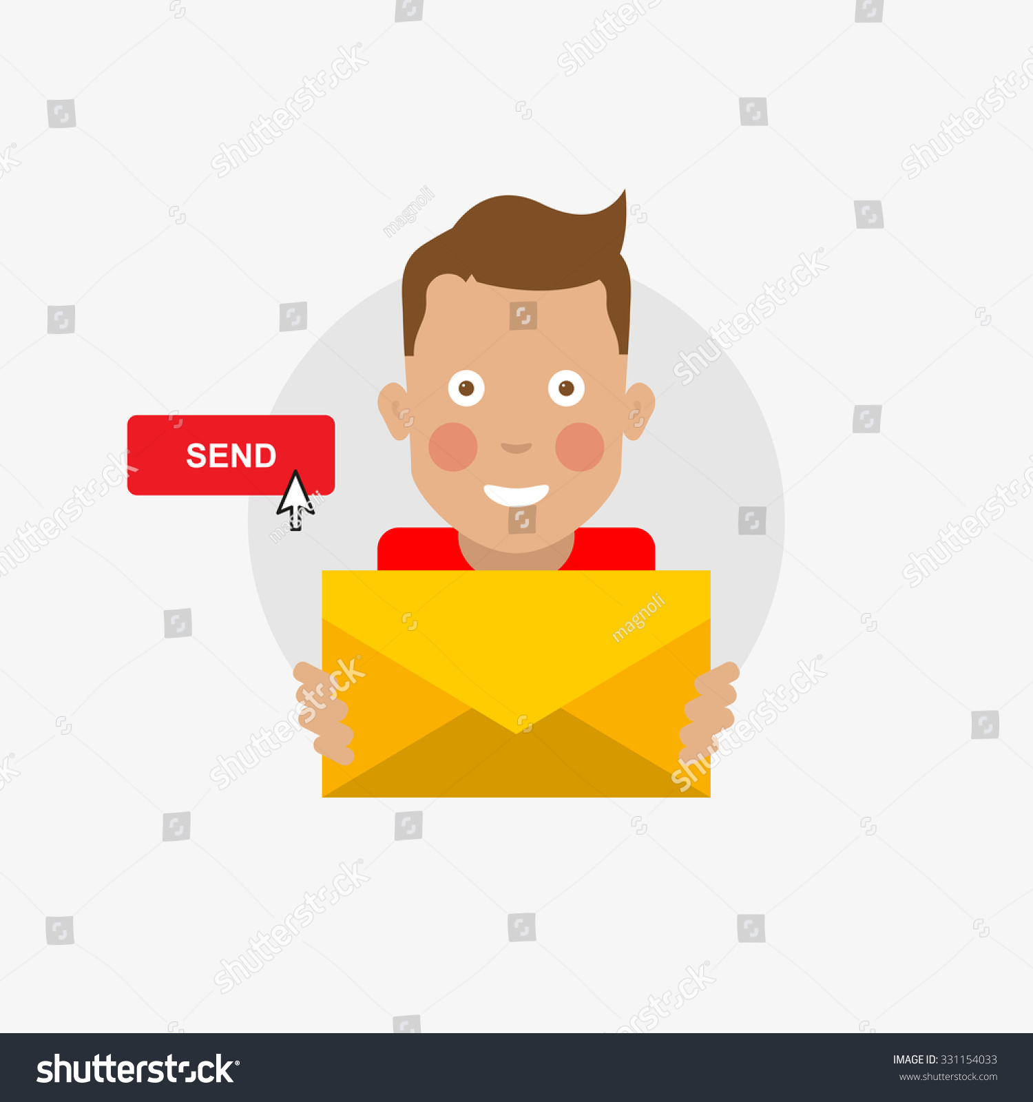 Boy Email Mail Letter Stock Vector (Royalty Free) 331154033 | Shutterstock