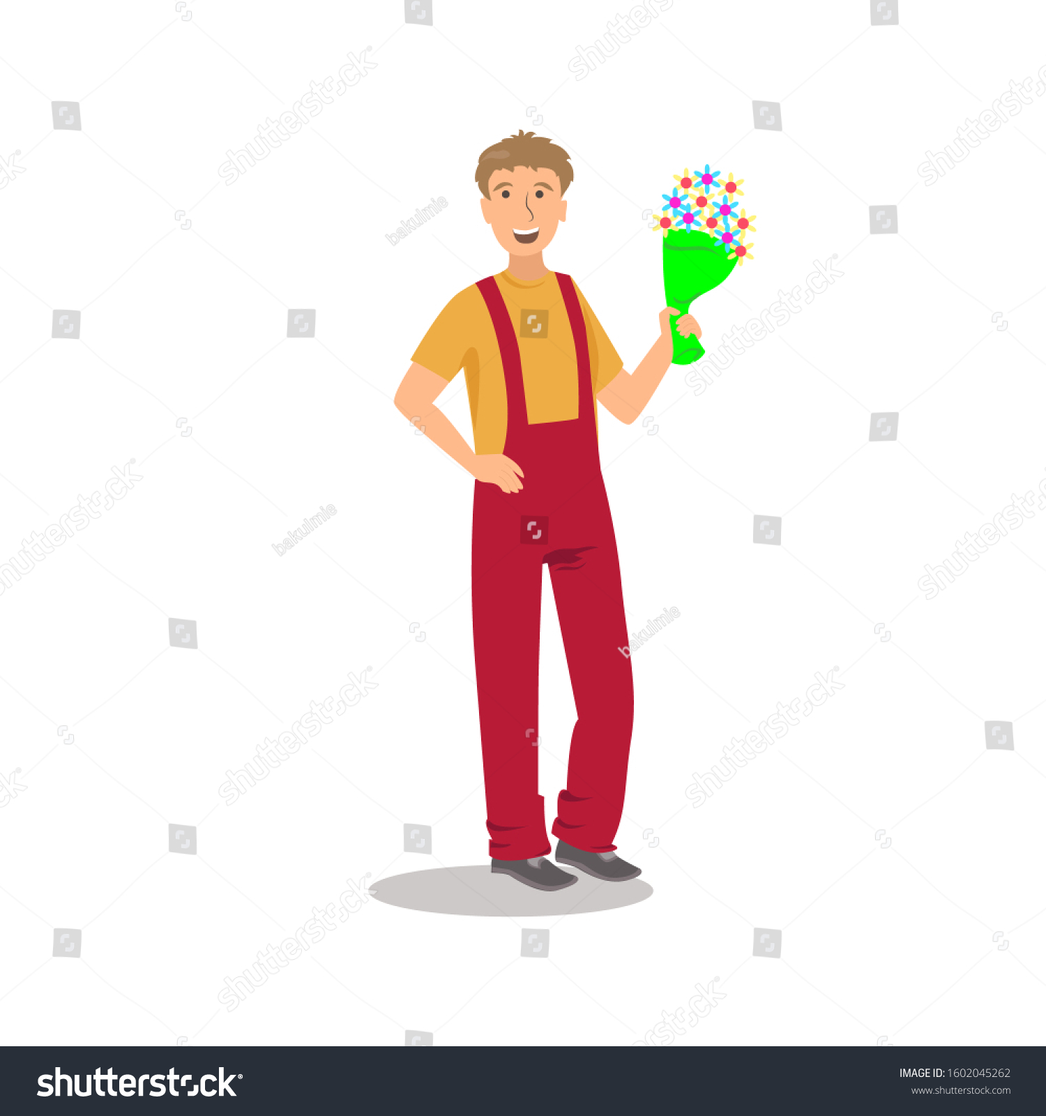 Boy Flower Vector Illustration Graphic Design Stock Vector (Royalty ...