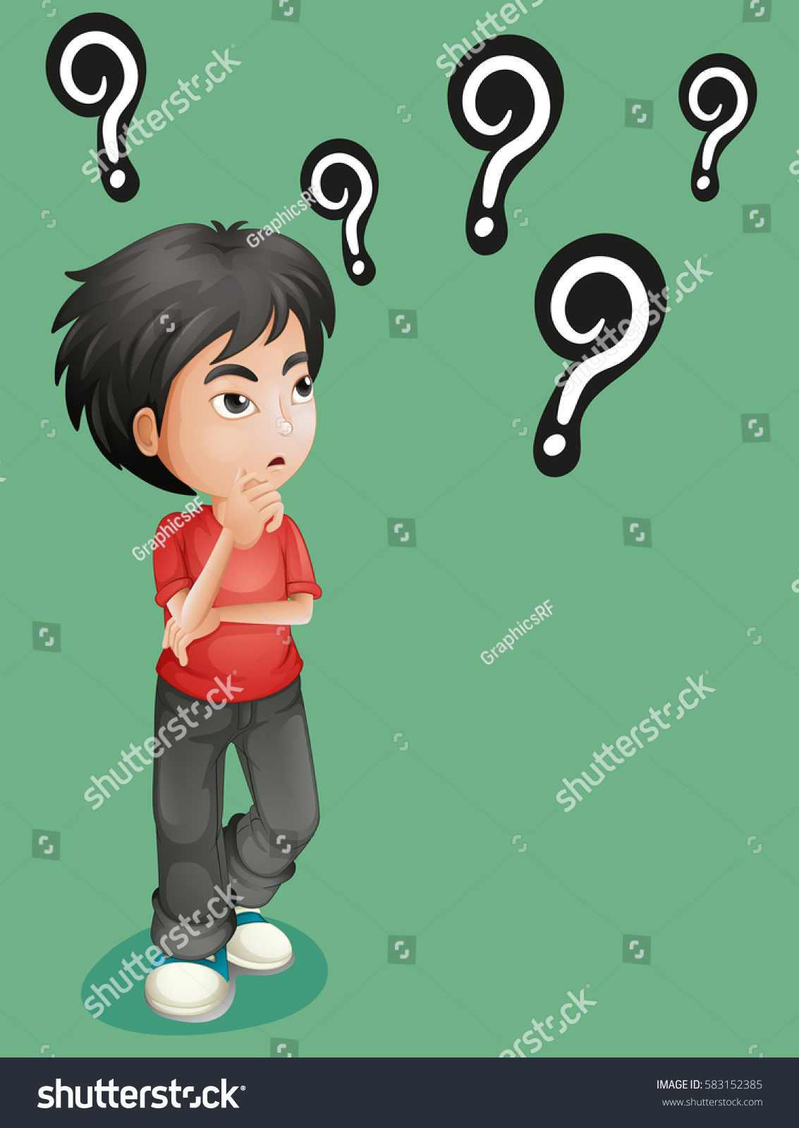 Boy Lots Question Marks Illustration Stock Vector (Royalty Free ... Boy Lots Question Marks Illustration Stock Vector (Royalty Free ...