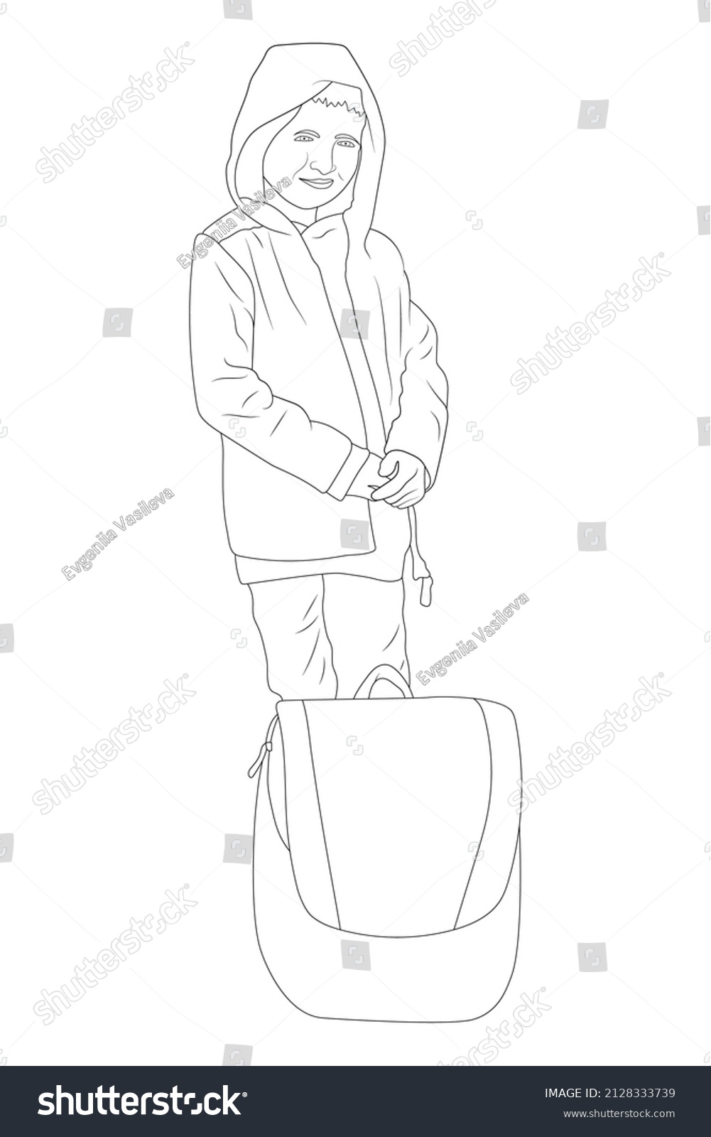 Boy School Bag Vector Sketch Stock Vector (Royalty Free) 2128333739 ...