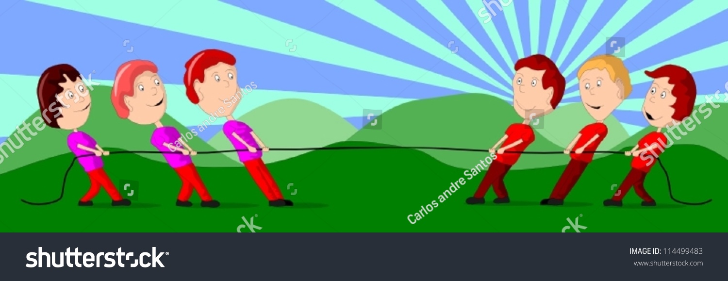 Boys Pulling Rope Stock Vector (Royalty Free) 114499483 | Shutterstock