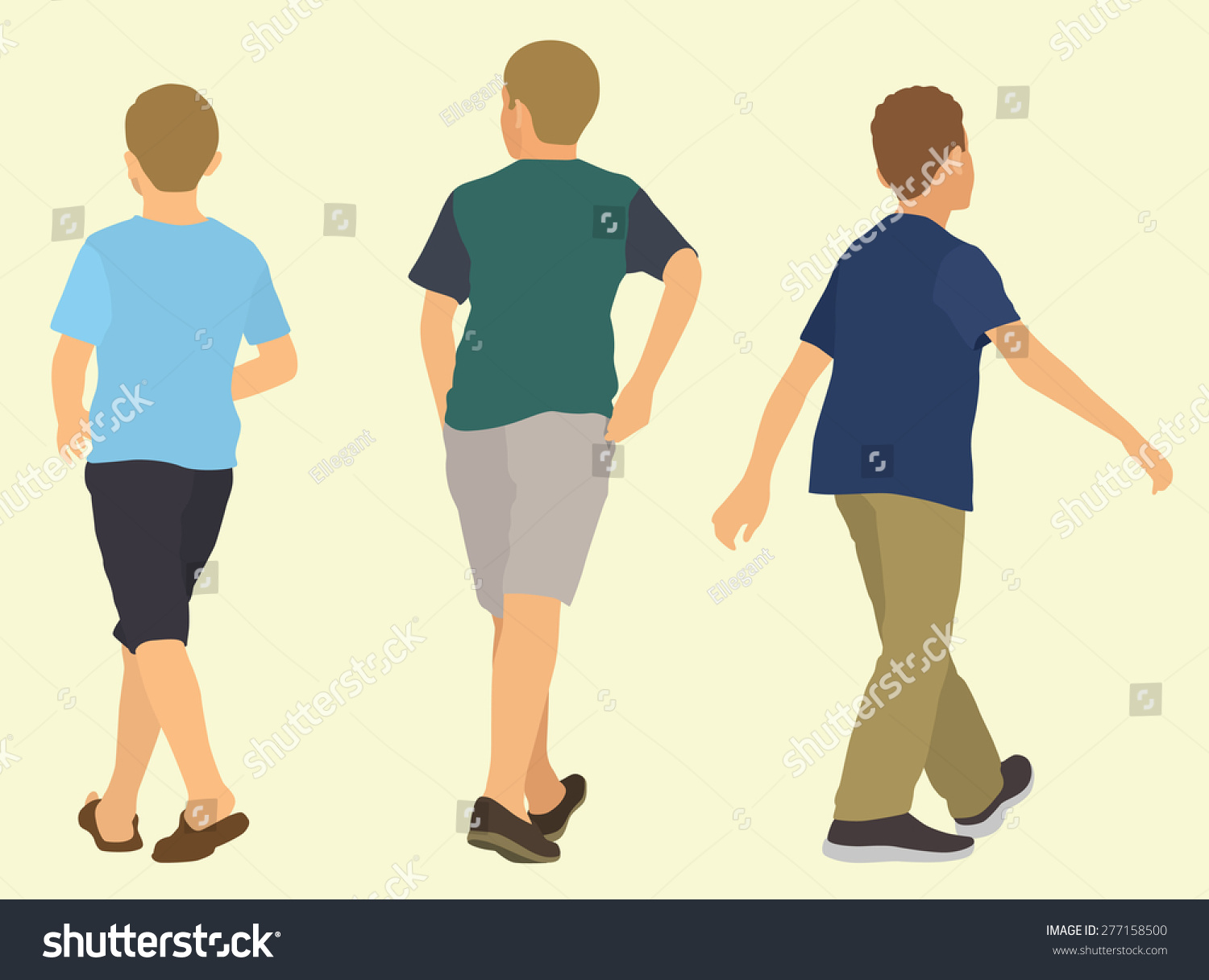 Boys Walking Away Stock Vector (Royalty Free) 277158500