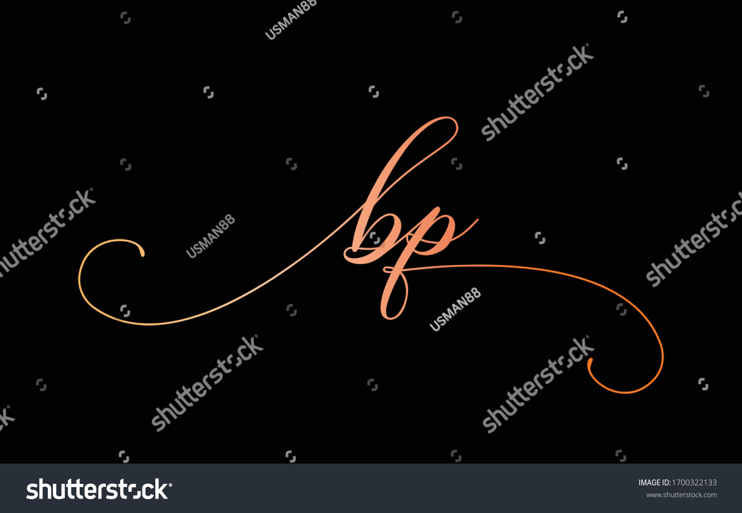 Bp B P Lowercase Cursive Letter Stock Vector (Royalty Free) 1700322133