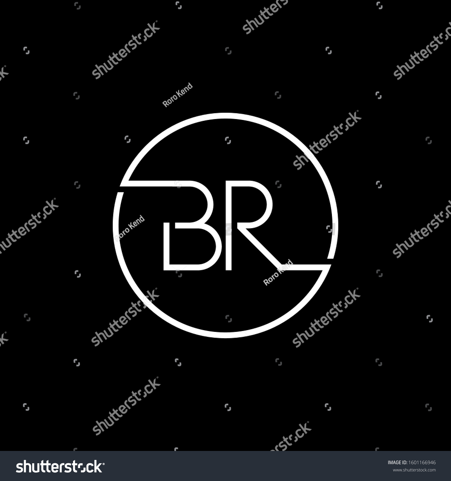 Br Logo Design Circle Frame Line Stock Vector (Royalty Free) 1601166946 ...