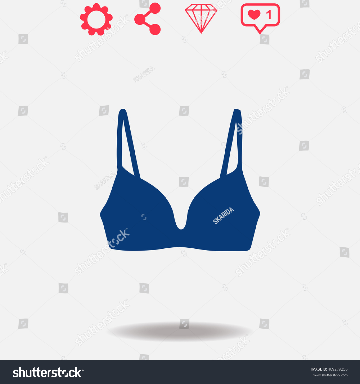 Bra Vector Icon On White Background Stock Vector (Royalty Free) 469279256