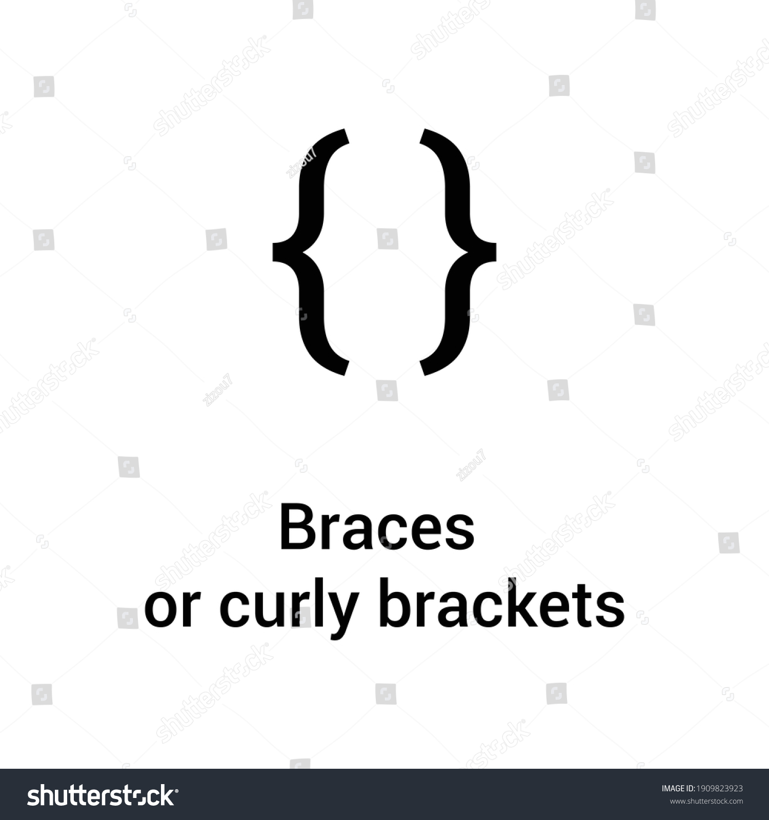 Braces Curly Brackets Vector Illustration: เวกเตอร์สต็อก (ปลอดค่า ...