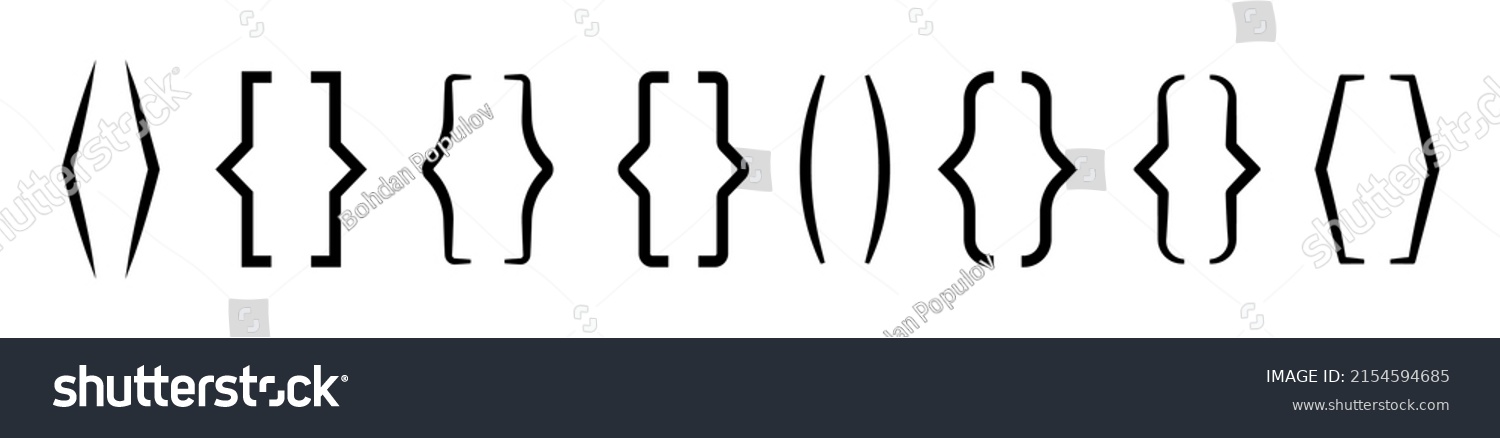 Bracket Icon Set Brackets Curly Simple Stock Vector (Royalty Free ...