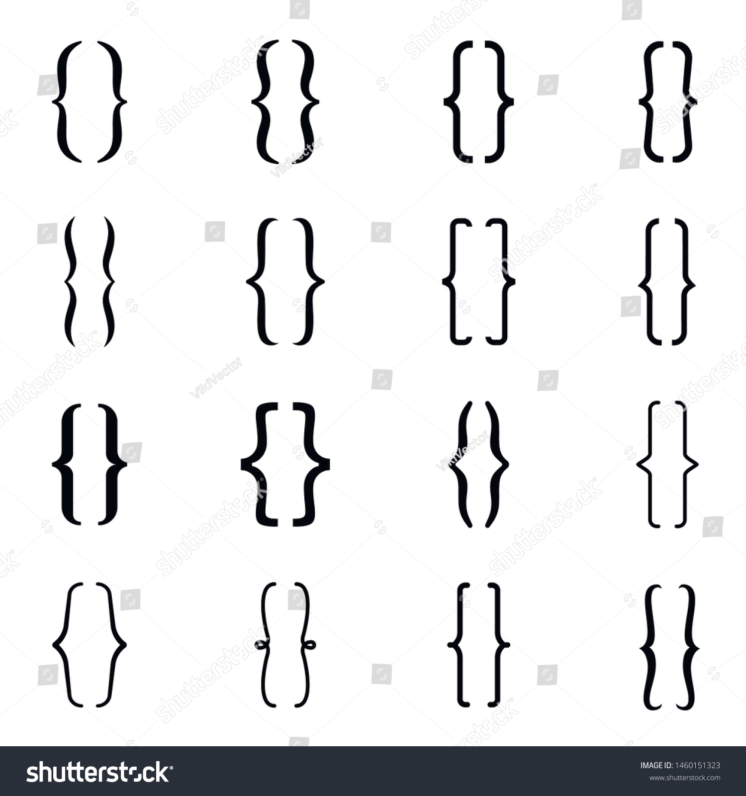 Brackets Black Icon Communication Message Element Stock Vector (Royalty ...