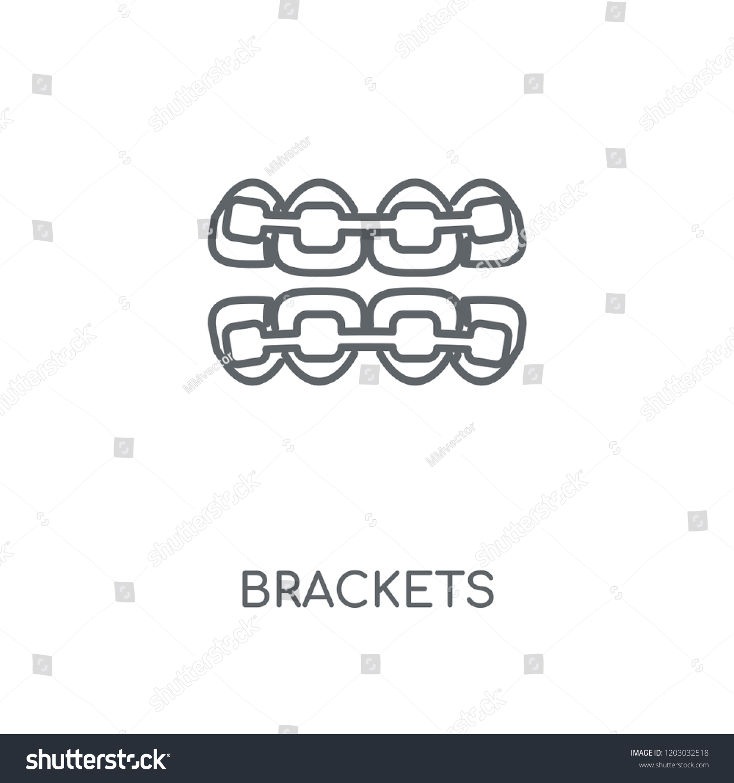 Brackets Linear Icon Brackets Concept Stroke Stock Vector (Royalty Free ...