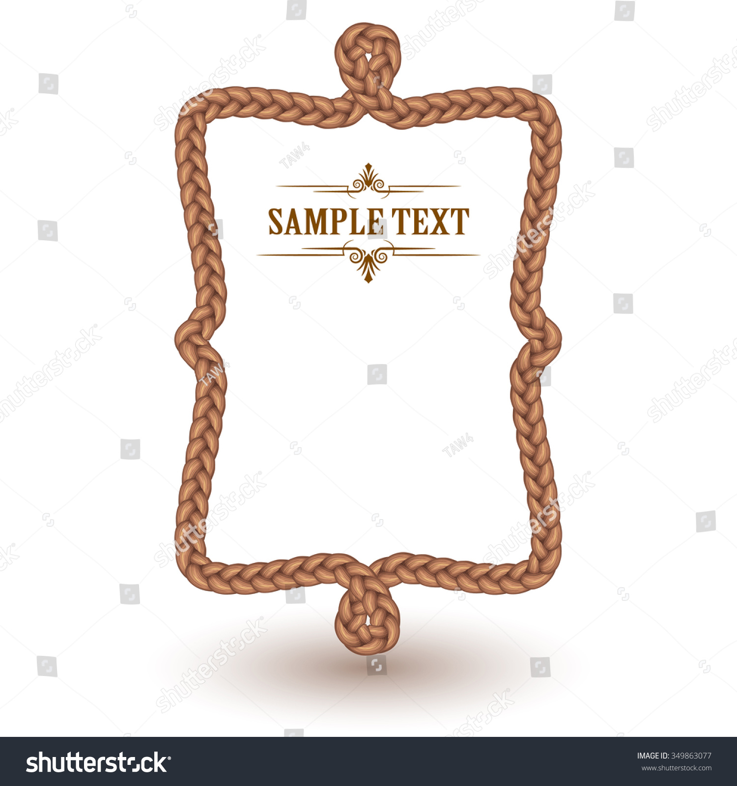 Braid Frame Border Vector Art Illustration Stock Vector (Royalty Free ...