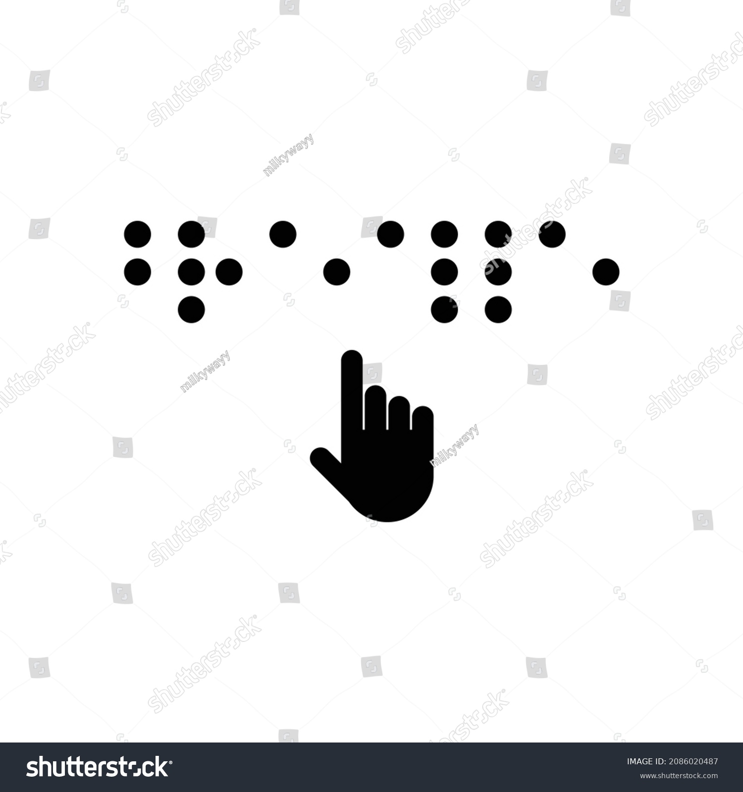 Braille Icon Reading Vector Disability Illustration Stock Vector ...