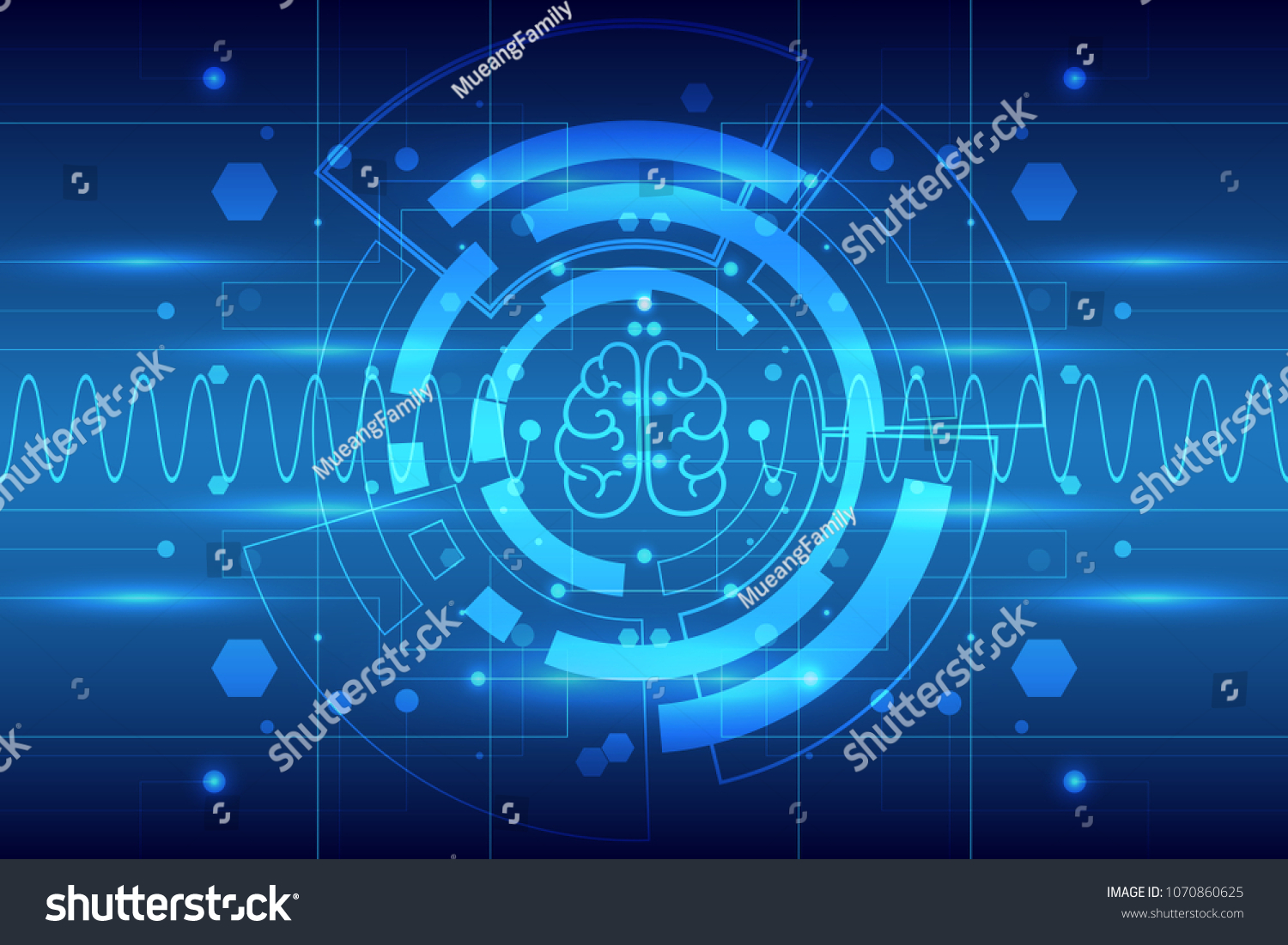 Brain Abstract Technology Background Idea Concept: vector de stock ...