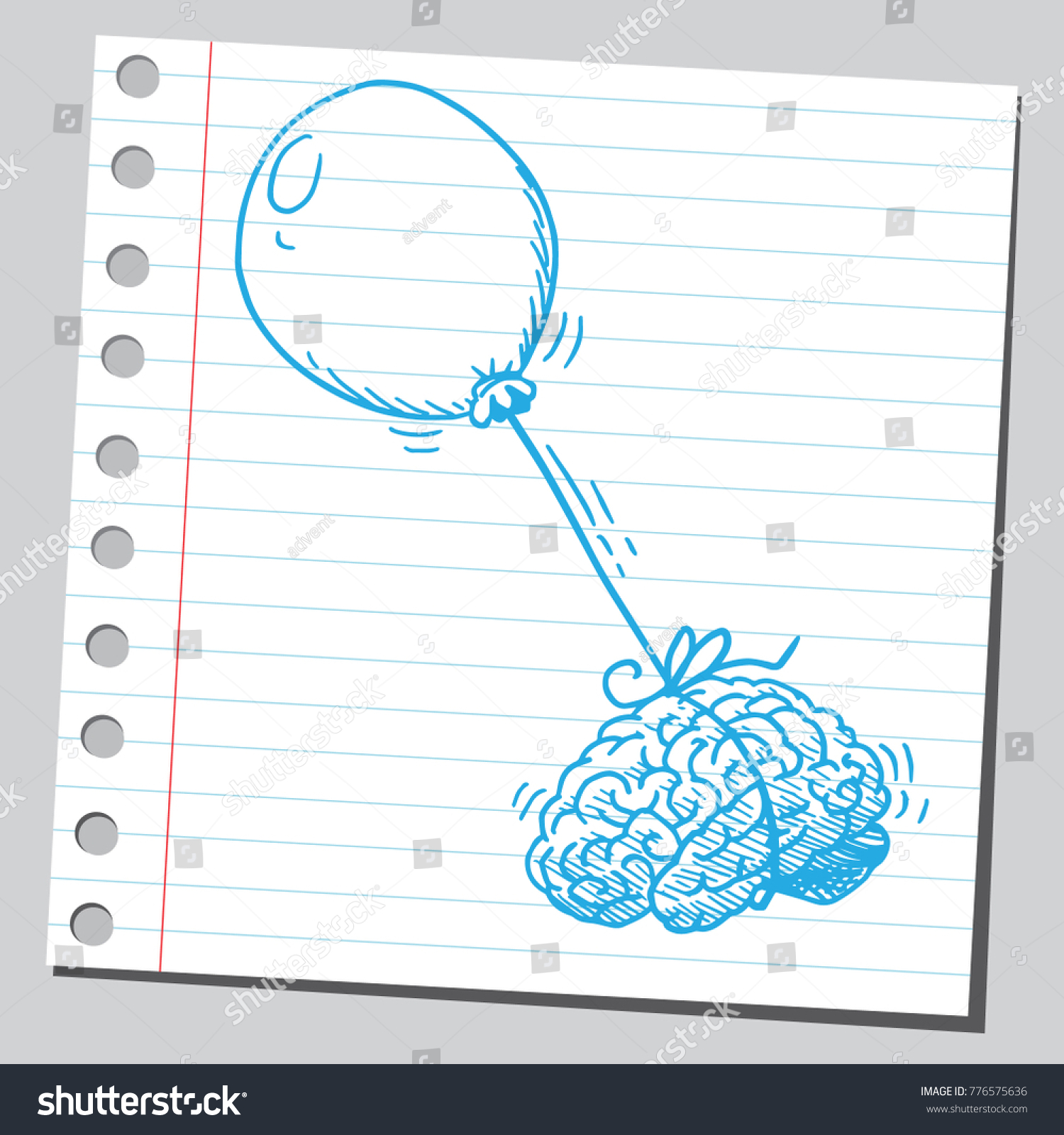 Brain Balloon Flying Stock Vector (Royalty Free) 776575636