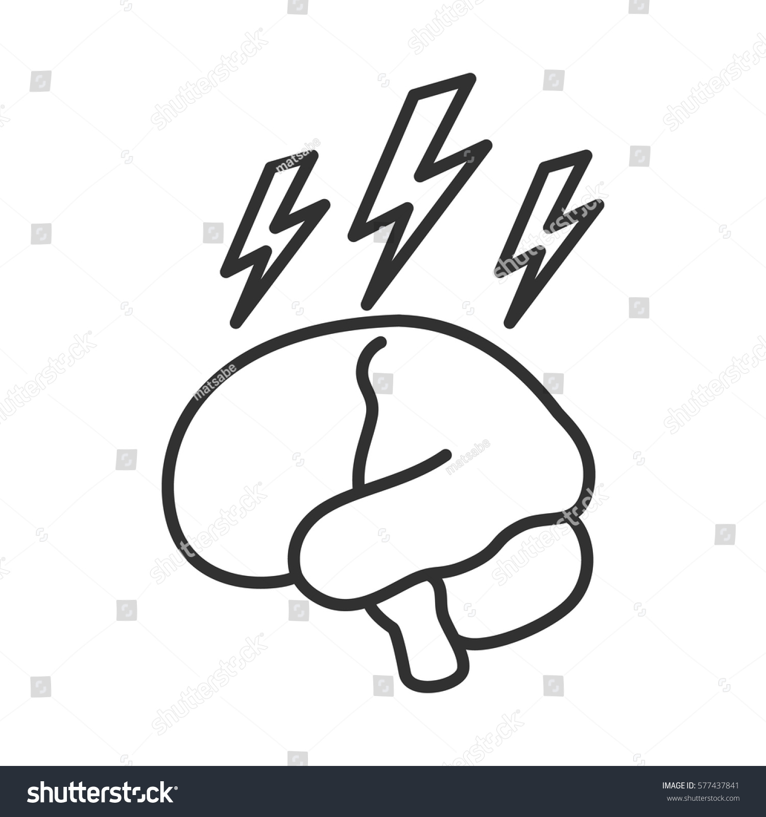 Brain Lightning Stimulation Stock Vector (Royalty Free) 577437841 ...
