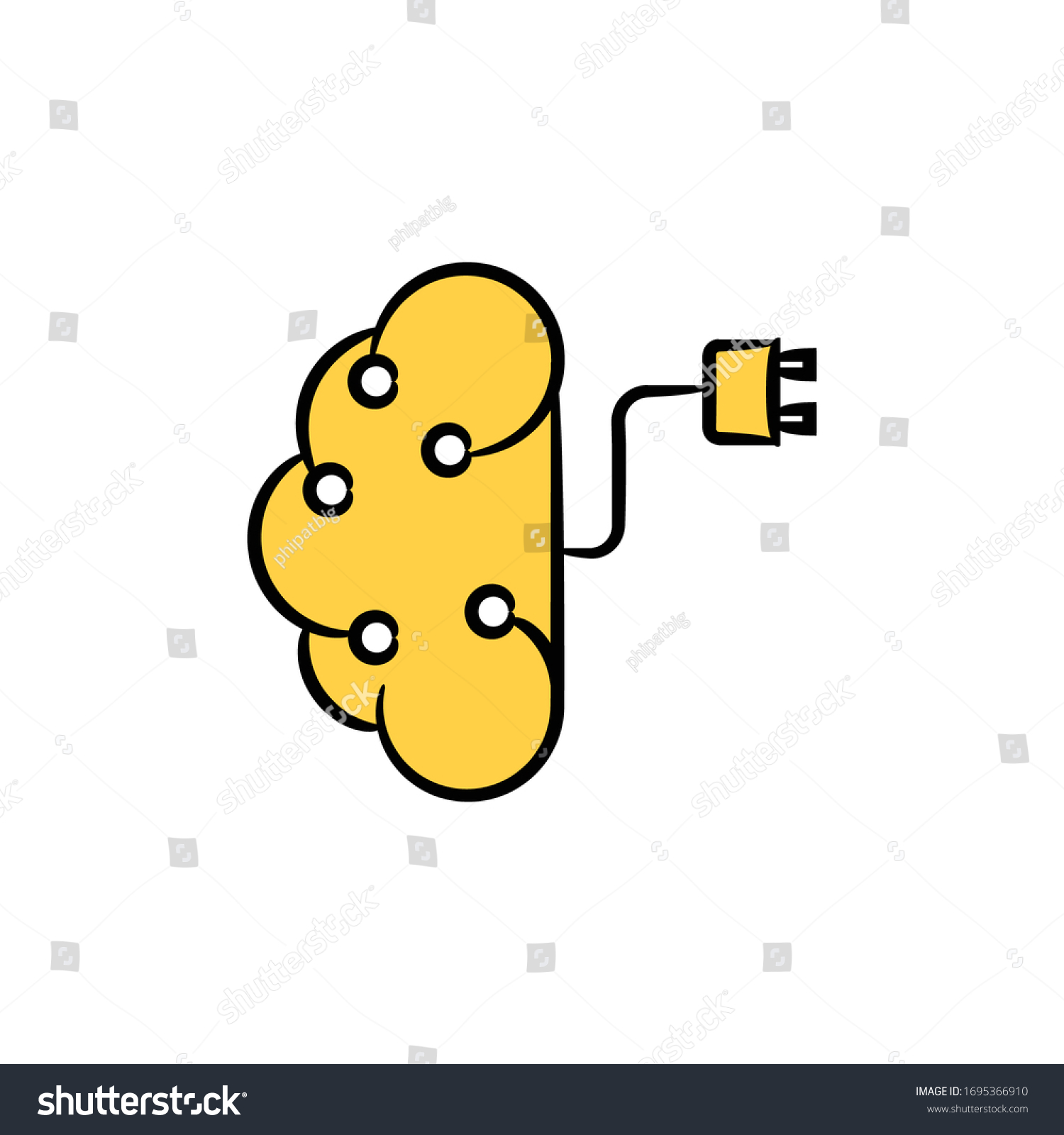 Brain Plug Icon Artificial Intelligence Concept Stock Vector (Royalty ...