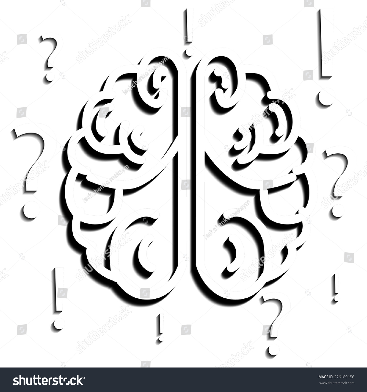 Brain Question Marks: vector de stock (libre de regalías) 226189156 ...