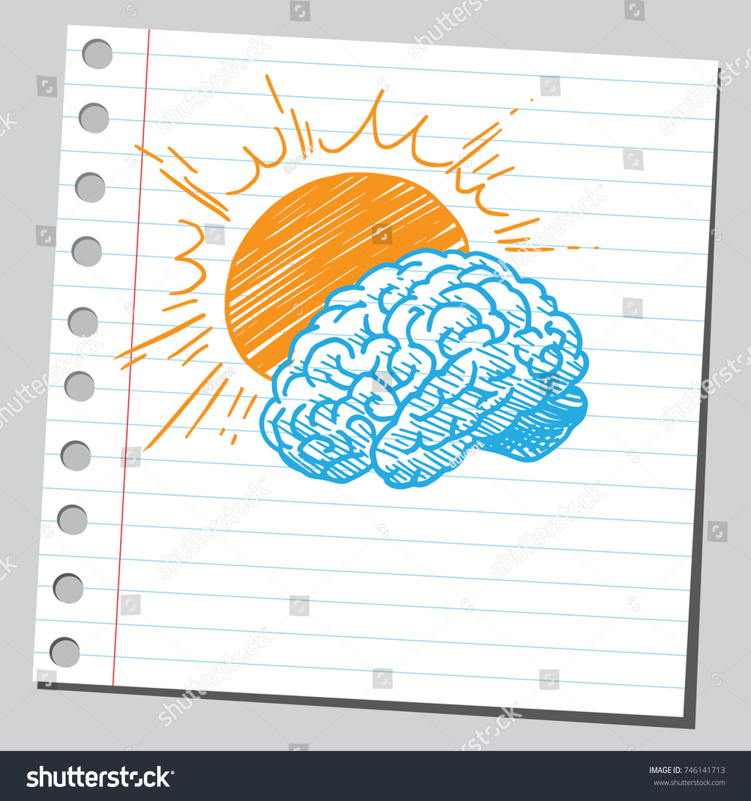 Brain Sun Stock Vector (Royalty Free) 746141713 | Shutterstock