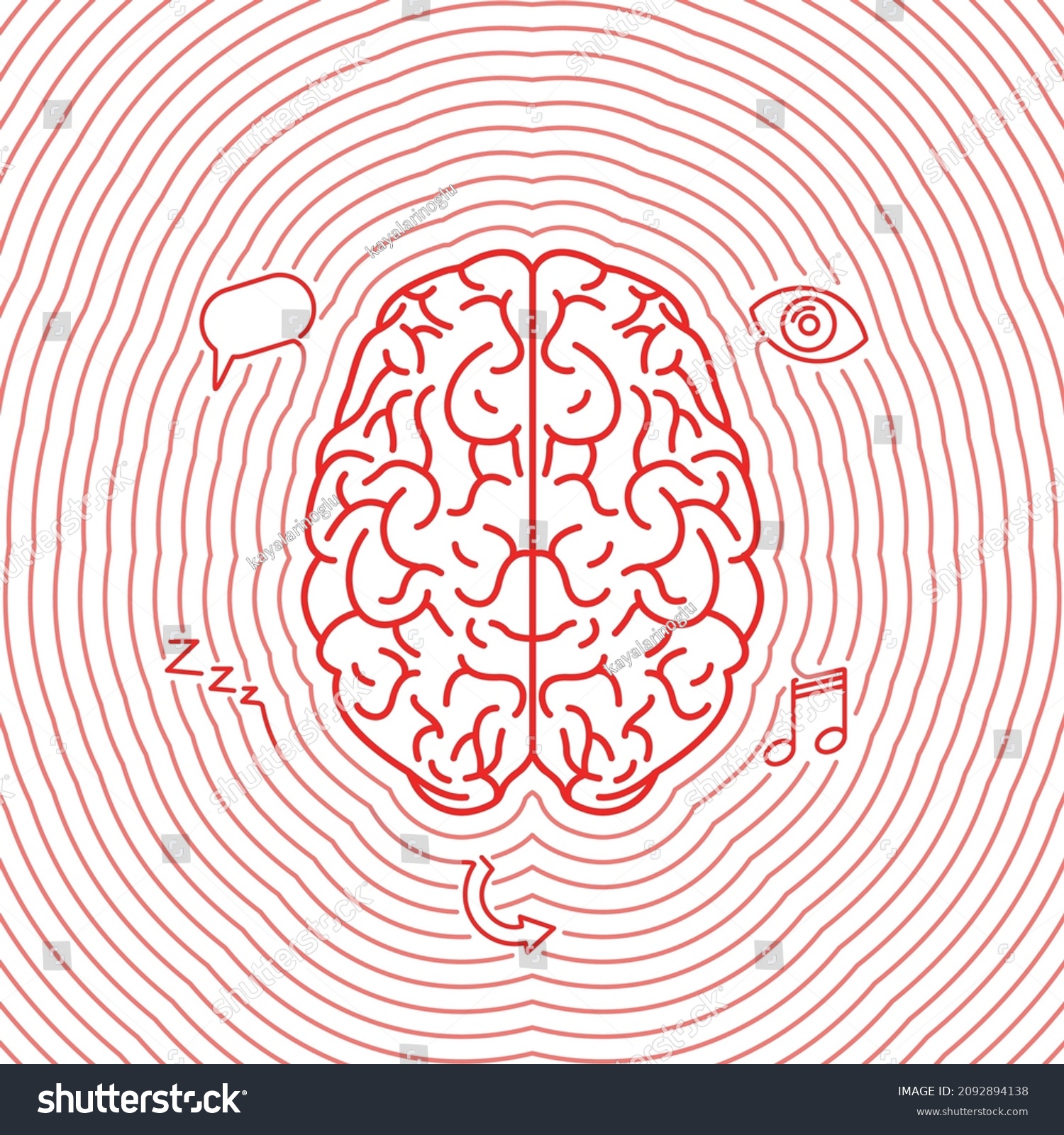Brain Waves Vector Illustration Stock Vector (Royalty Free) 2092894138 ...