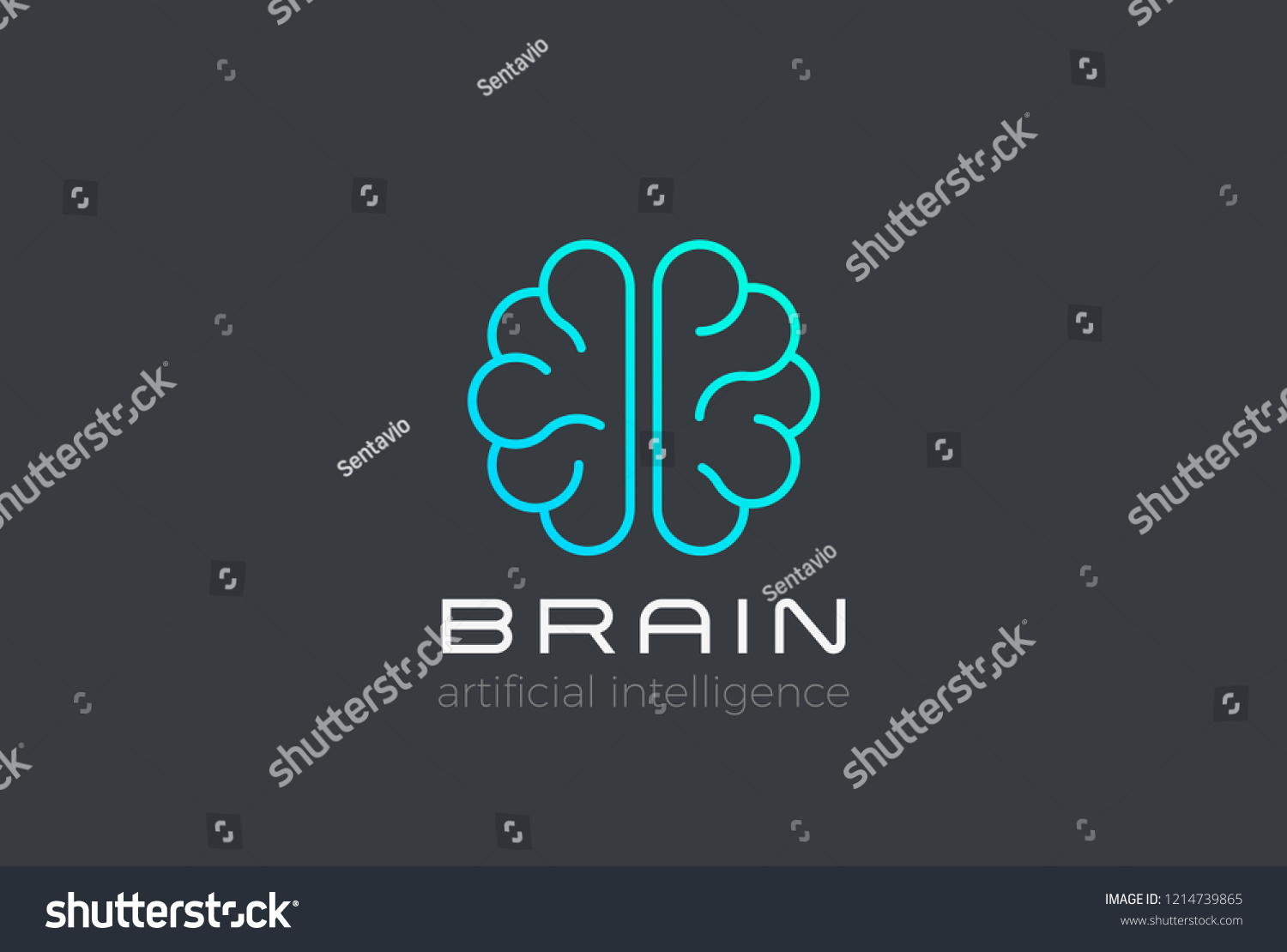 Brain Artificial Intelligence Logo Design Vector: vector de stock ...