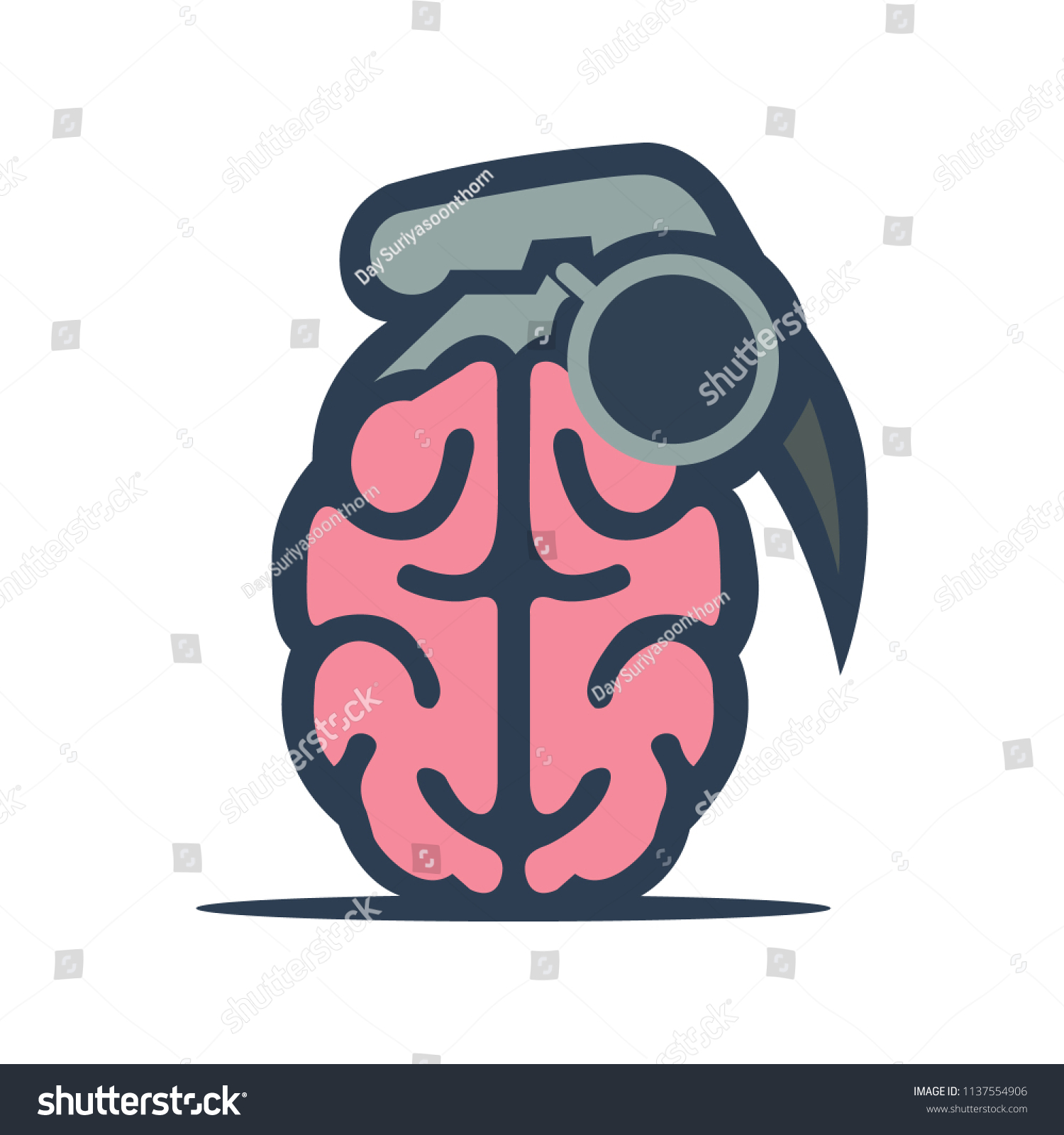 Brain Bomb Logo Design Vector Template Stock Vector (Royalty Free ...