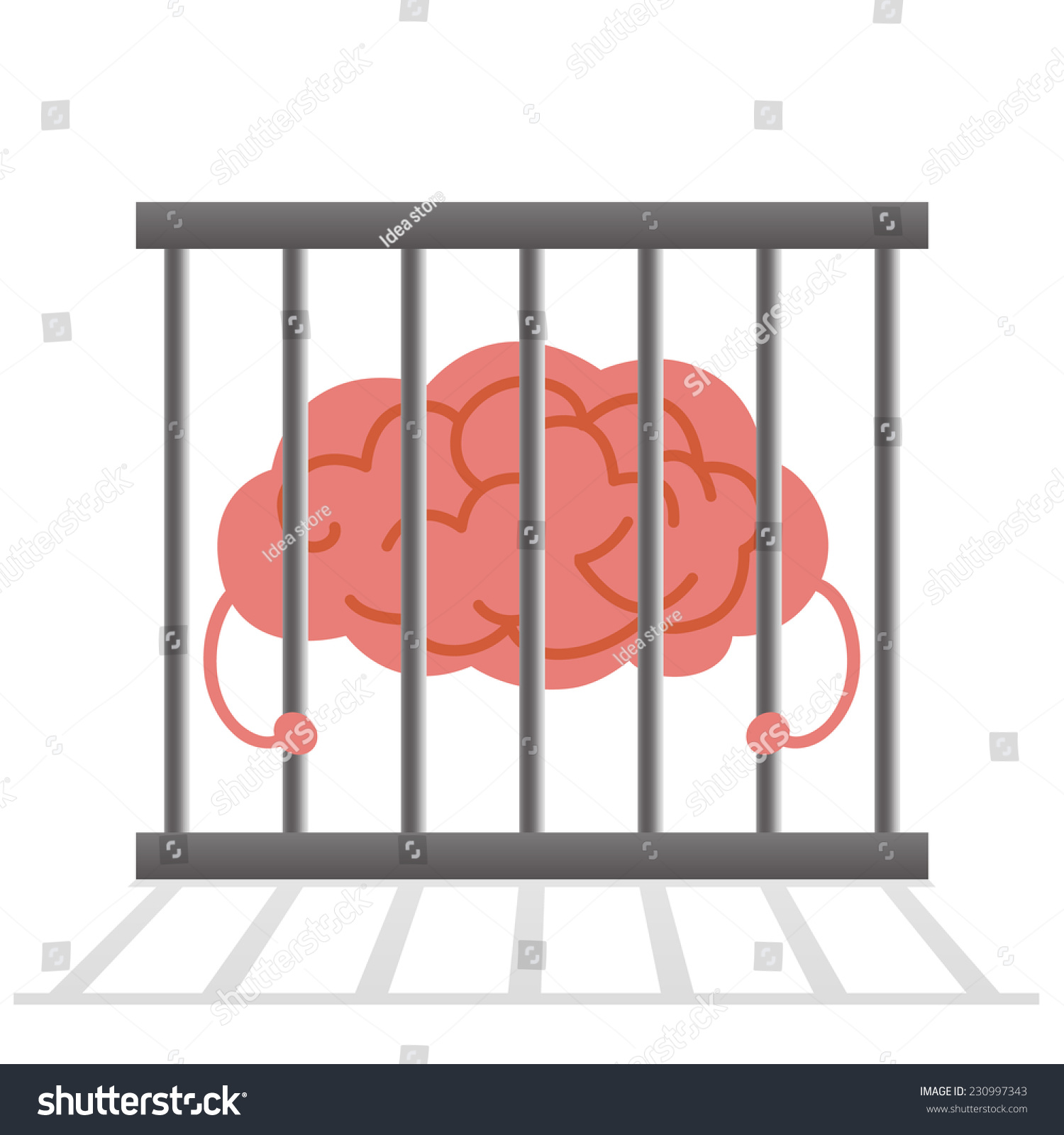 Brain Cage Stock Vector (Royalty Free) 230997343 | Shutterstock